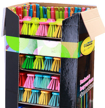 Broom Advertising Cardboard shelf display boxes with Handle Set