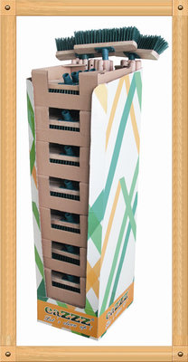 Cardboard PDQ Product Display Box 30cm Wood Block For supermarket