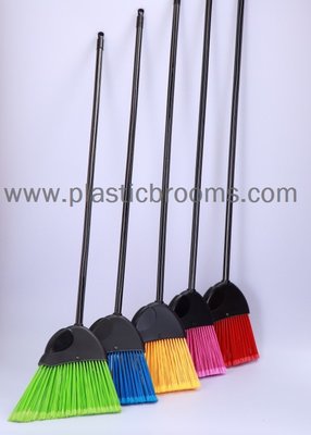Eco-friendly Black Plastic Brooms With Handle , Large Angle Brooms
