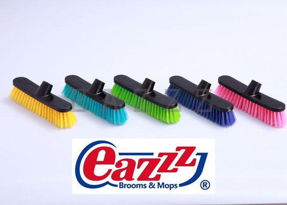Four Ft  Wooden Handle Plastic Scrub Brush Plastic Broom Stiff Brush