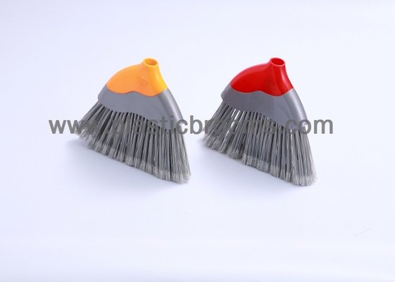 Two Tone Angle PVC Coated Plastic Brooms ,  Wooden  Handle Cleaning Brushes