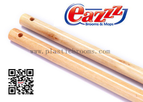 Round Hook Strong Broom Handles / Natural Varnish Wooden Handle