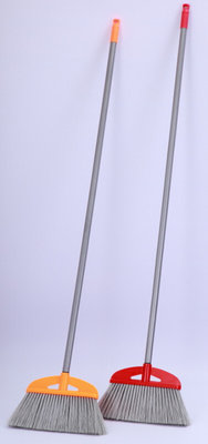 Wooden Or Metal Handle Upright Plastic Brooms With PVC Coated