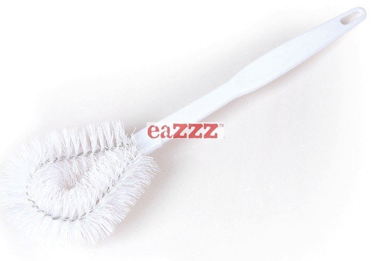 Plastic Brush Toilet Brush Holder with Rim Cleaner Plastic White, Oval Shaped Bristled Toilet Brush Cleaning Tool