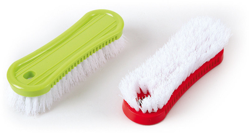 Two Color Plastic Brush For Floor Cleaning With White PET Fiber