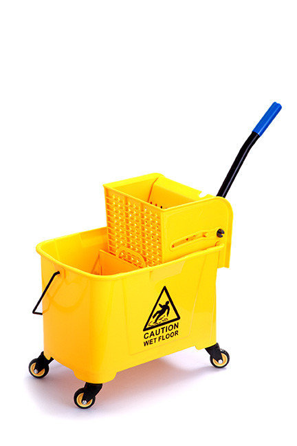 20L Industrial Mop Bucket Wring Trolley with Water Wringer Car Pushing Handle
