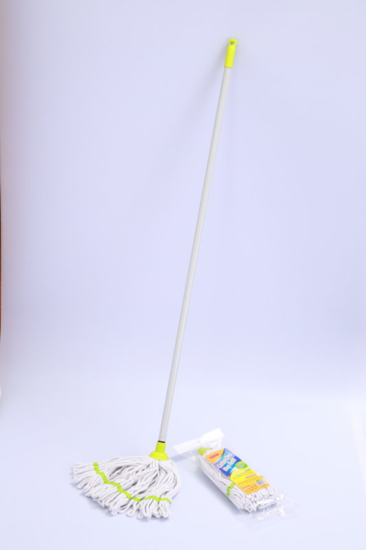 Looped End Deck Cotton Mop / Dust Mop With PVC Plastic New Rotary Hook
