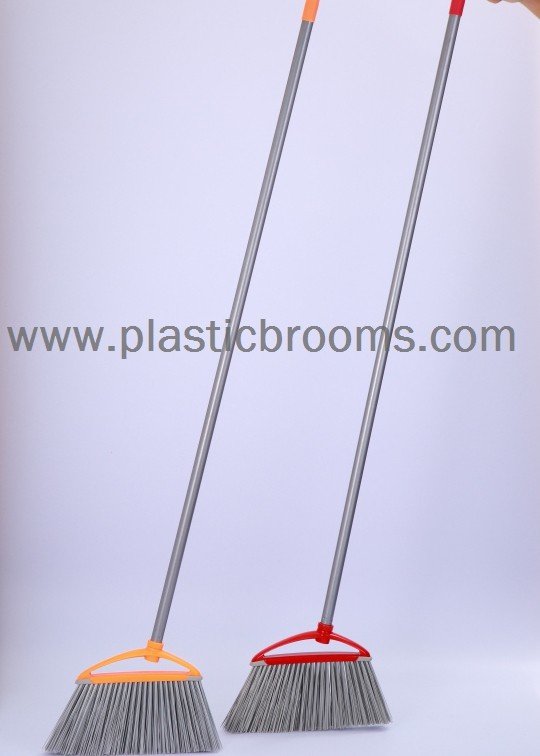 X - Large Deluxe Angle Plastic Brooms PVC Coated Wodden Handle Home Cleaning
