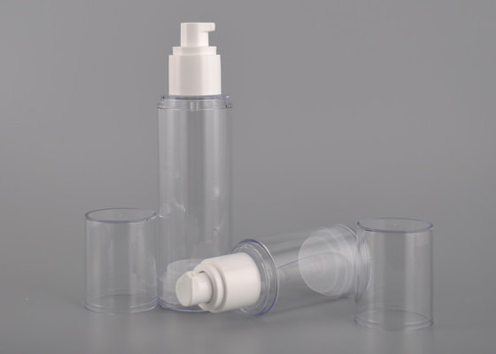 50ml 100ml空気のないポンプびんの化粧品のシルクスクリーンは明確で空気のないローションのびんを印刷しました