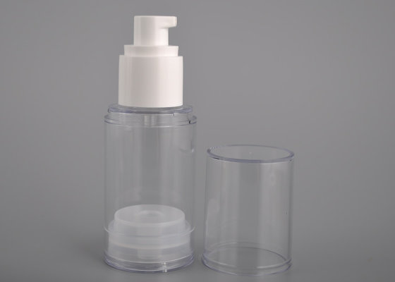 50ml 100ml空気のないポンプびんの化粧品のシルクスクリーンは明確で空気のないローションのびんを印刷しました