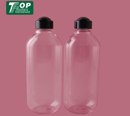 楕円形の明確なプラスチック シャンプーはフリップ帽子と耐久力のある注文色をびん詰めにします