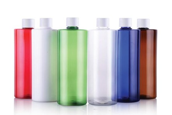 500ml Clear Plastic Shampoo Bottles Flat Shoulder Cylinder PET With Screw Cap