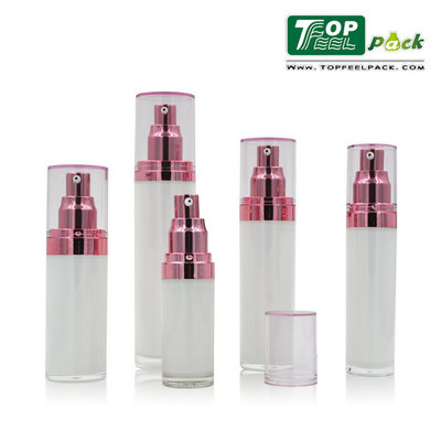 La pompe cosmétique de lotion de vide met la beauté en bouteille bien décorée de soins de la peau de 15ml 30ml 50ml