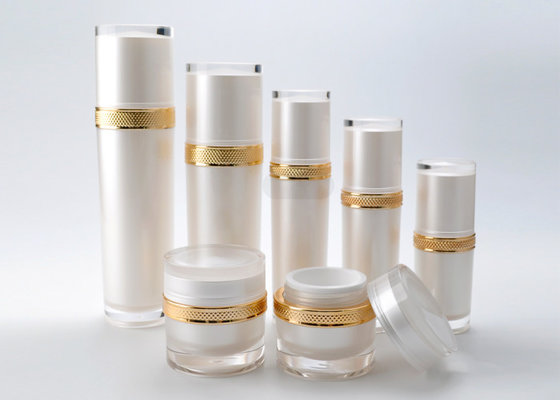 Sub Series Portable Acrylic Pump Bottle Round Luxury Design Double Wall