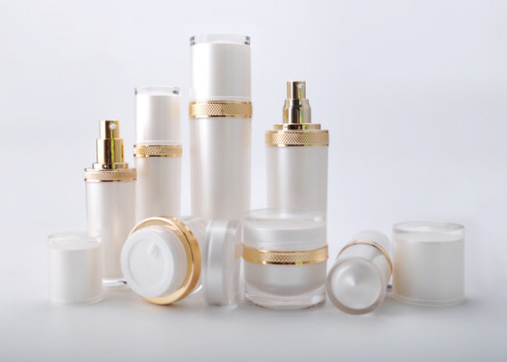 Sub Series Portable Acrylic Pump Bottle Round Luxury Design Double Wall