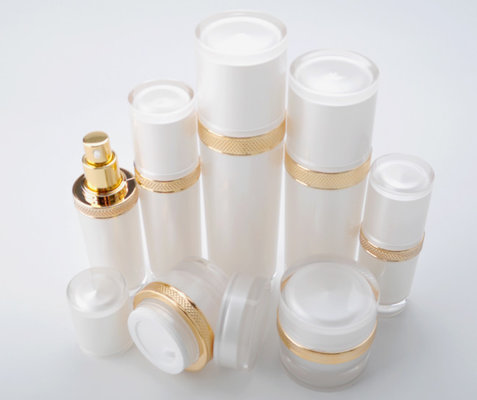 Sub Series Portable Acrylic Pump Bottle Round Luxury Design Double Wall
