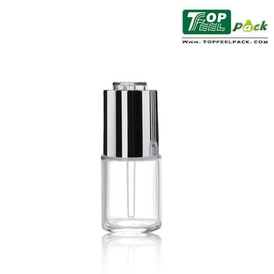 18ml 30ml Recylcedのゆとりの化粧品の点滴器はポンプ上が付いている同じようにプラスチックをびん詰めにします