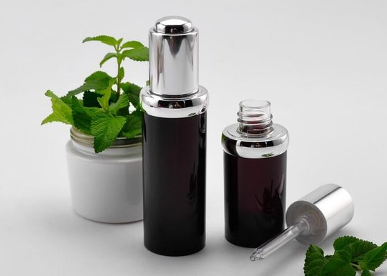 20ml 30mlの小さい携帯用化粧品の点滴器はガラスのような吹き付け塗装のシャープをびん詰めにします