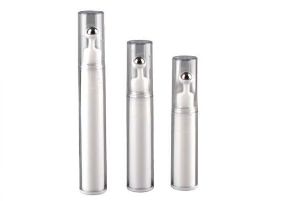 7.5g Airless Cosmetic Syringe With Massage Ball , Double Layer Eye Cream Bottle