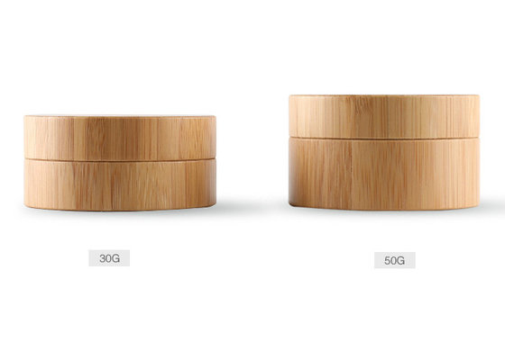 タケ化粧品のクリーム色の瓶の環境友好的な再生利用できる空のSkincareのびん30g 50g