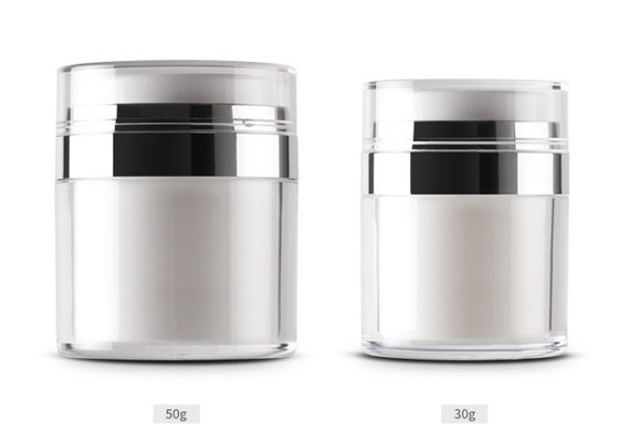 30g空気のない化粧品のクリーム色の瓶ポンプ日のクリームの容器の真珠の白色