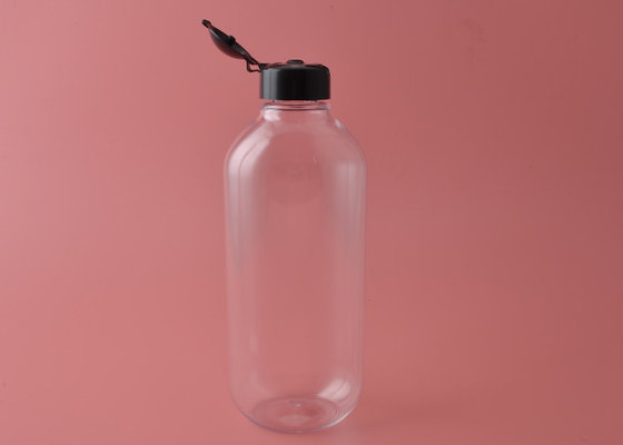 装飾的なプラスチック シャンプーは400ml楕円形フリップ帽子の化粧品のパッキングを明らかにびん詰めにします
