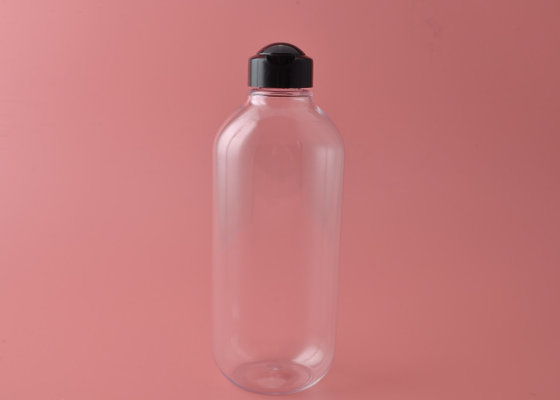 装飾的なプラスチック シャンプーは400ml楕円形フリップ帽子の化粧品のパッキングを明らかにびん詰めにします