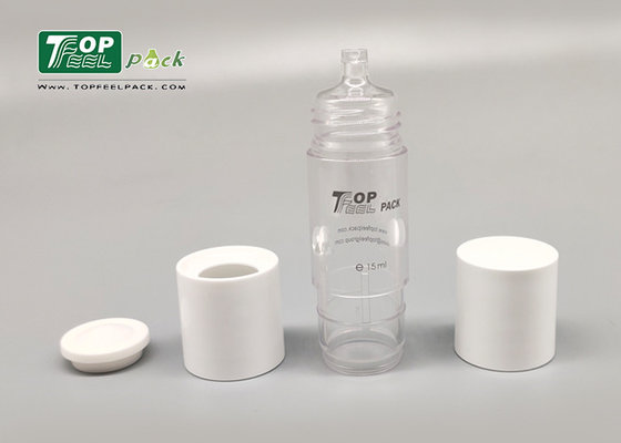 柔らかいボタンの化粧品の点滴器は15ml油性血清のスナップ式のロゴの印刷をびん詰めにします