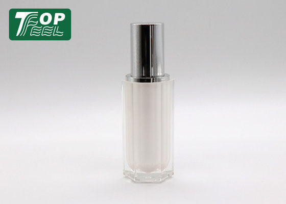 Hexagon 30ml 50ml Lotion Pump Bottles Luxury Acrylic Double Wall Custom Logo