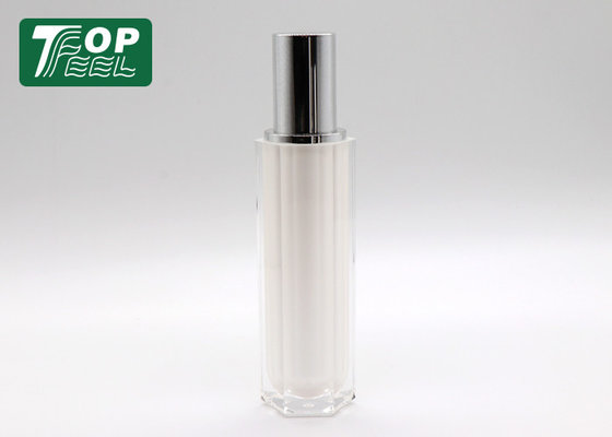 Hexagon 30ml 50ml Lotion Pump Bottles Luxury Acrylic Double Wall Custom Logo