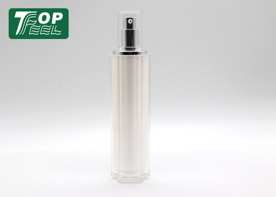 Hexagon 30ml 50ml Lotion Pump Bottles Luxury Acrylic Double Wall Custom Logo