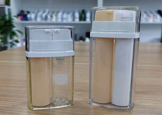 Cosmetic PP PMMA PETG 15ml 30ml Dual Chamber Pump