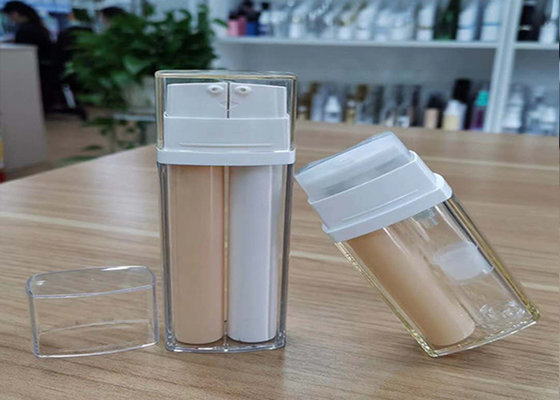 Cosmetic PP PMMA PETG 15ml 30ml Dual Chamber Pump