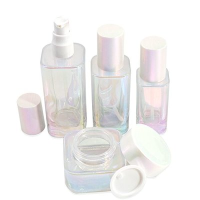 30ml 50ml 100mlのローション ポンプびんのクリームの瓶の血清のびんの正方形のガラス ビン