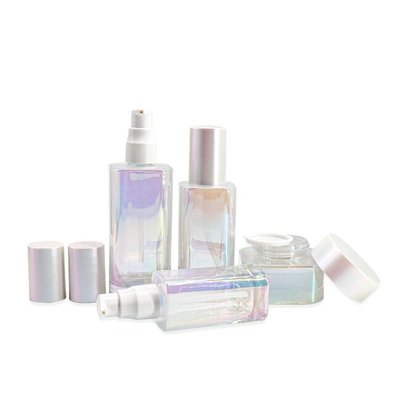 30ml 50ml 100mlのローション ポンプびんのクリームの瓶の血清のびんの正方形のガラス ビン