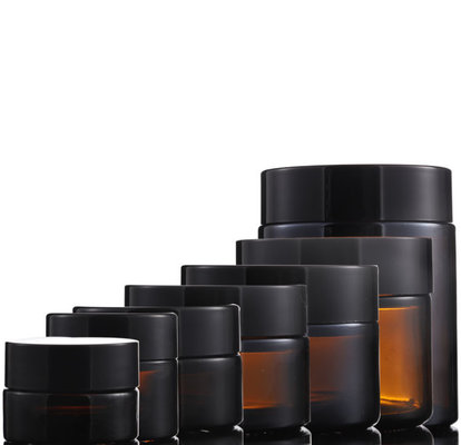 円形ねじふた味がない50ml 30mlブラウンのこはく色のガラス瓶