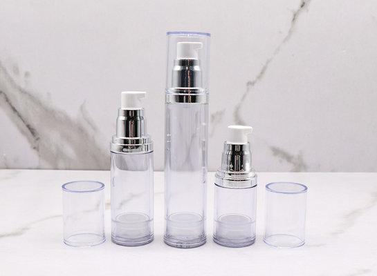 15ml 30ml 50mlのゆとりの円形空の空気のないポンプびん