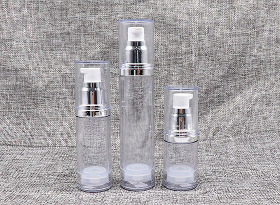 15ml 30ml 50mlのゆとりの円形空の空気のないポンプびん