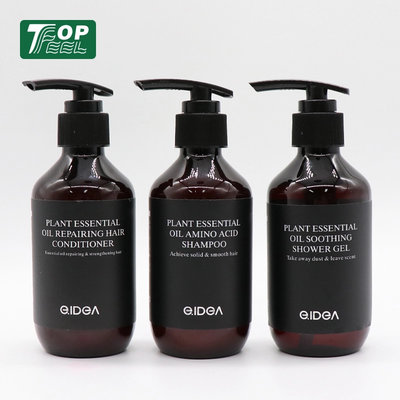 ペット プラスチック化粧品の包装のこはく色のローション ポンプびん200ml 500ml