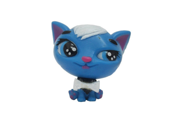 3D ha personalizzato le mini figure di plastica del gatto 5cm blu/porpora per il gioco dei bambini