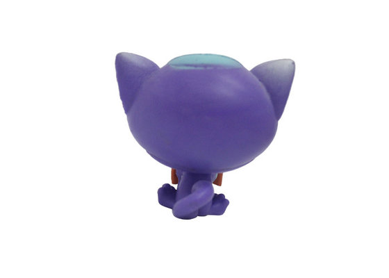 3D ha personalizzato le mini figure di plastica del gatto 5cm blu/porpora per il gioco dei bambini