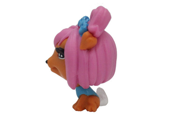 Giocattoli di plastica del cane della ragazza alla moda, figurine animali di plastica fumetto capo rosa dei peli del grande