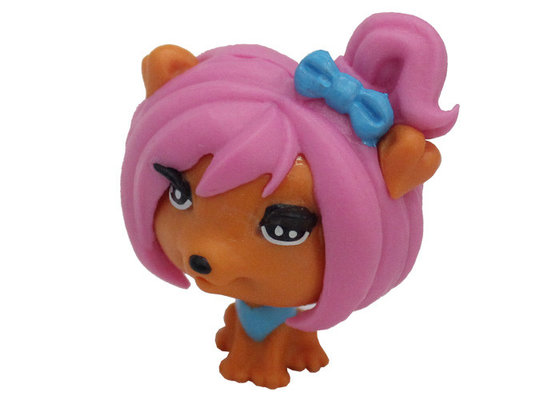 Giocattoli di plastica del cane della ragazza alla moda, figurine animali di plastica fumetto capo rosa dei peli del grande