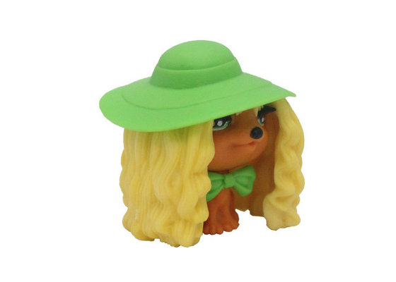 Environmental PVC Cartoon Plastic Dog Toys Lovable With Wavy Yellow Hair