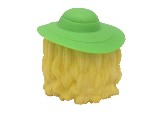 Environmental PVC Cartoon Plastic Dog Toys Lovable With Wavy Yellow Hair