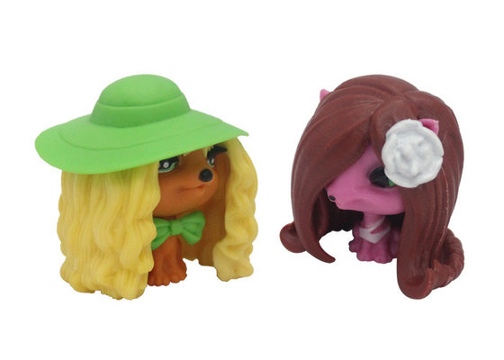 Environmental PVC Cartoon Plastic Dog Toys Lovable With Wavy Yellow Hair