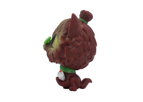 Figurine di plastica Brown unico del cane dell'ambiente piccole con i peli del panino