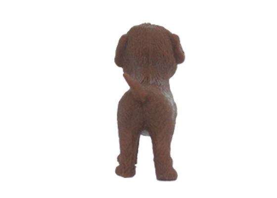 Giocattoli di plastica su ordinazione con la breve coda, figurine animali di plastica realistiche del cane di Brown
