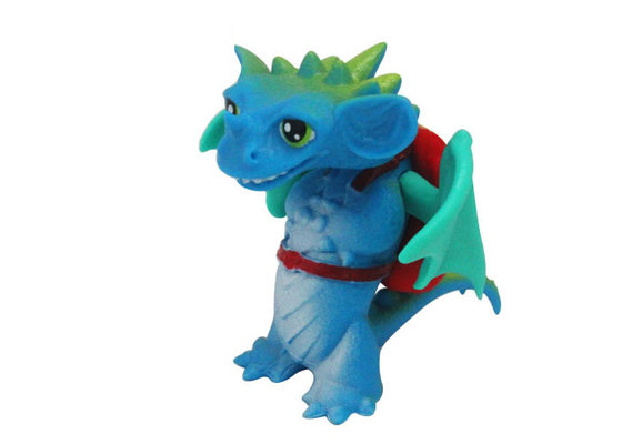 Custom Sky Blue Cartoon Plastic Dinosaur Toys Safety With Bag And Long Tail