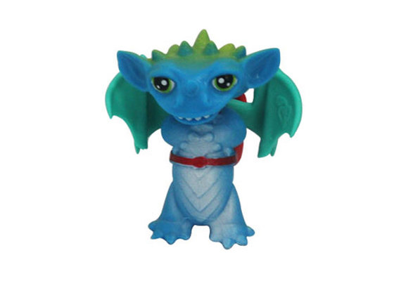 Custom Sky Blue Cartoon Plastic Dinosaur Toys Safety With Bag And Long Tail